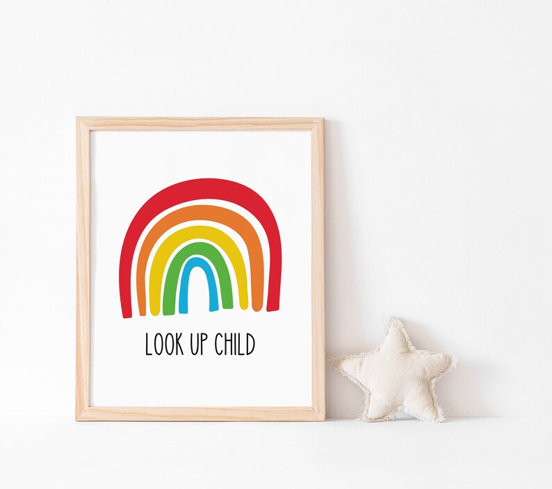 Look up Child Printable Rainbow Wall Art Wall Art for Kids - Etsy