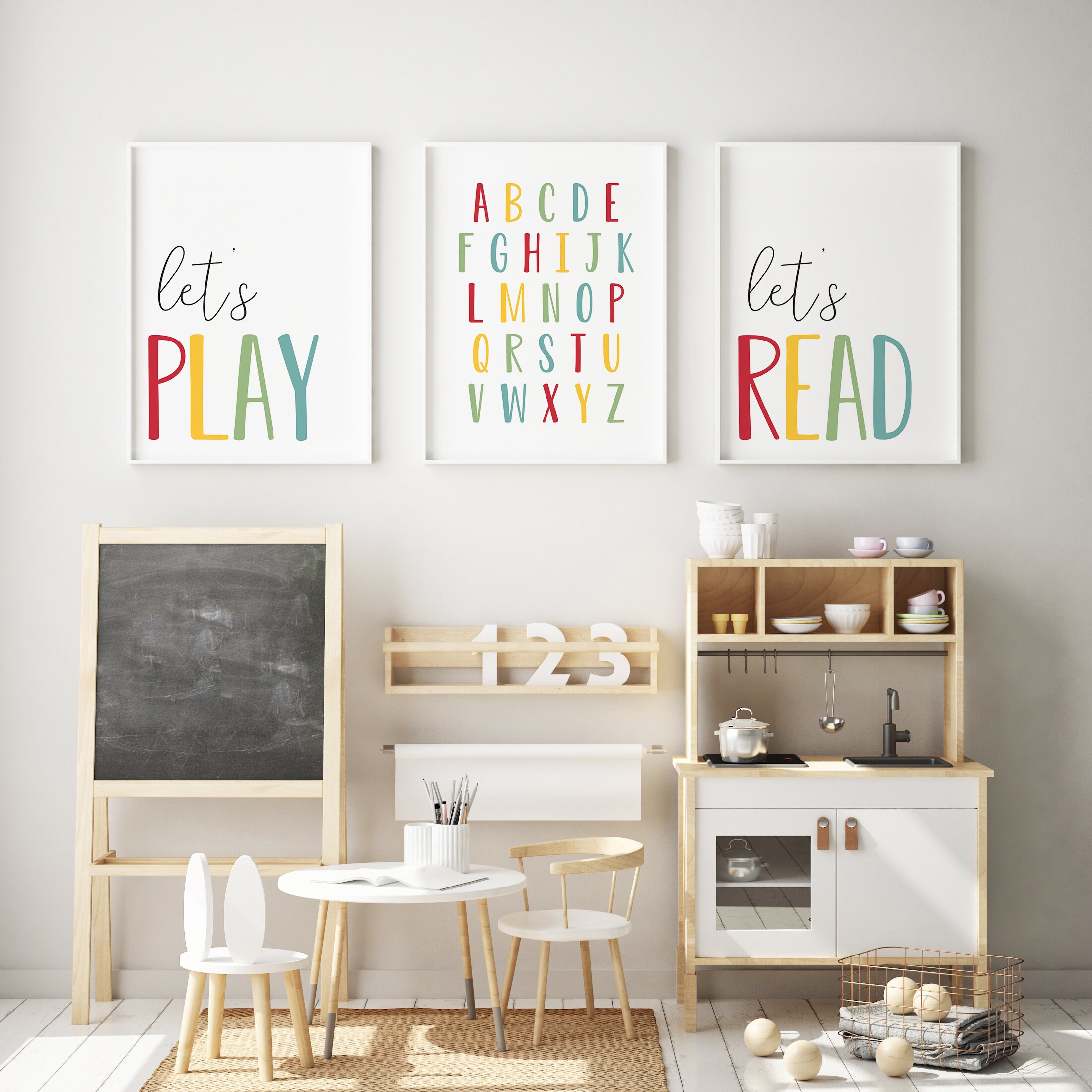 DIGITAL FILES Set of 3 Playroom Prints Kids Room Decor | Etsy