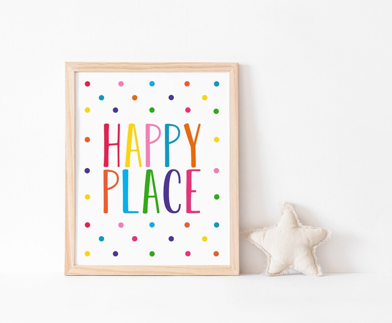 Happy Place Printable Playroom Wall Art Playroom Print | Etsy