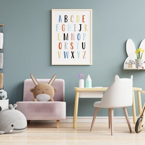 DIGITAL FILE, Alphabet Poster for Kids, Alphabet Printable Art ...
