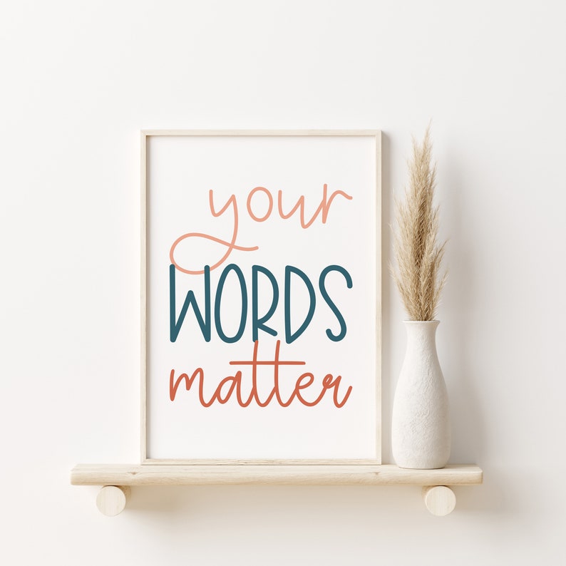 DIGITAL FILE Your Words Matter Speech Therapy Print Speech - Etsy