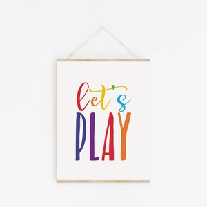 Let's Play Print, Let's Play Sign, Playroom Wall Art, Playroom Print ...