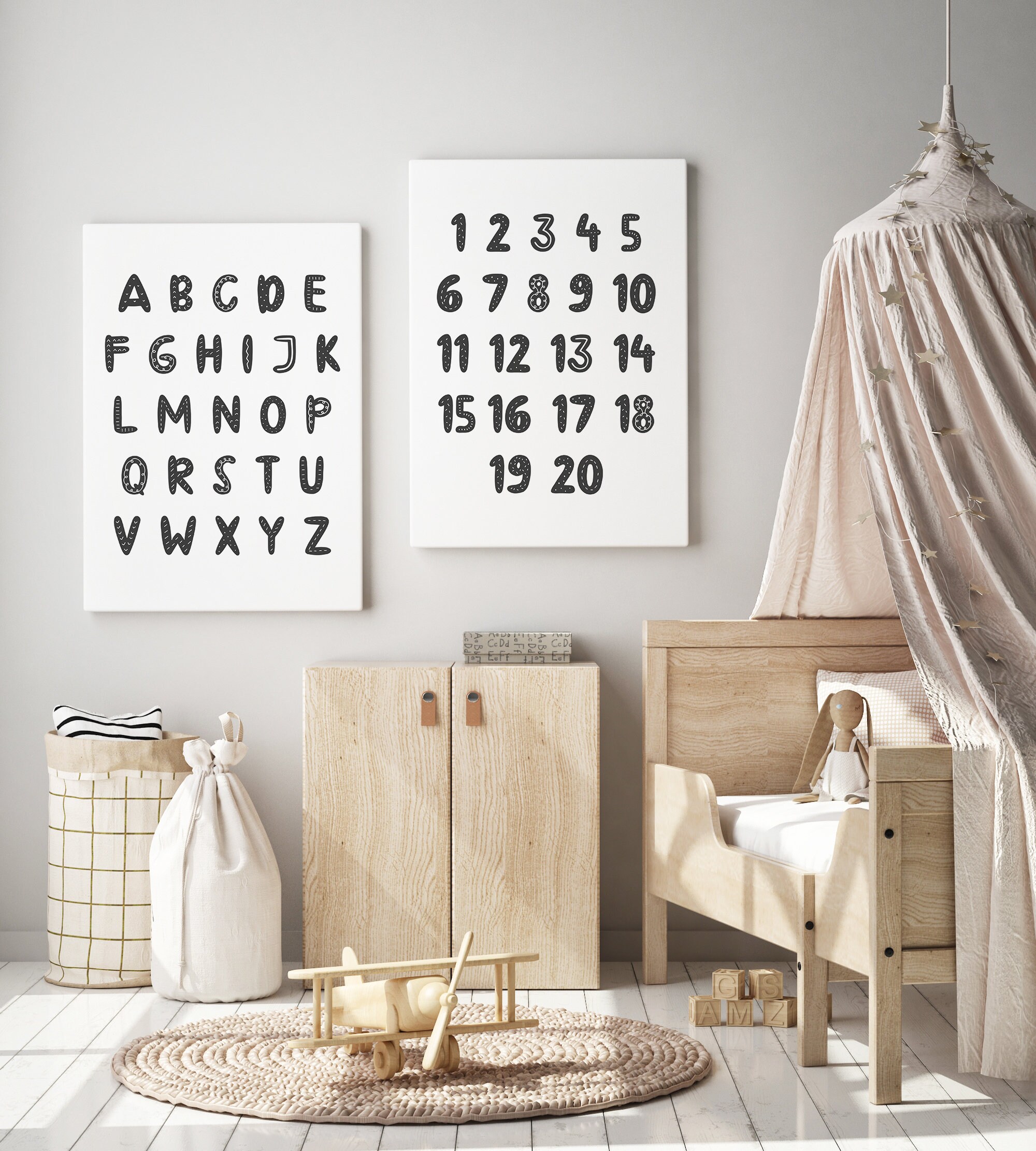 Alphabet Poster ABC Wall Art Alphabet Print Nursery Decor | Etsy