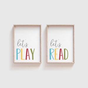 Let's Read Printable, Reading Print for Children, Playroom Wall Art ...