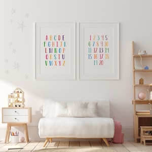 Alphabet Poster ABC Wall Art Alphabet Print Nursery Decor | Etsy