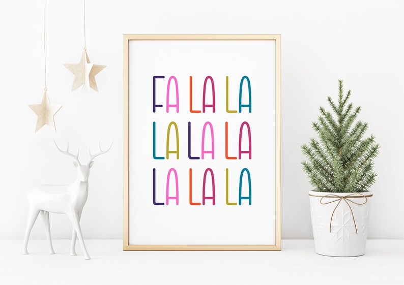 Fa La La La La Printable Fa La La La La Sign Christmas - Etsy