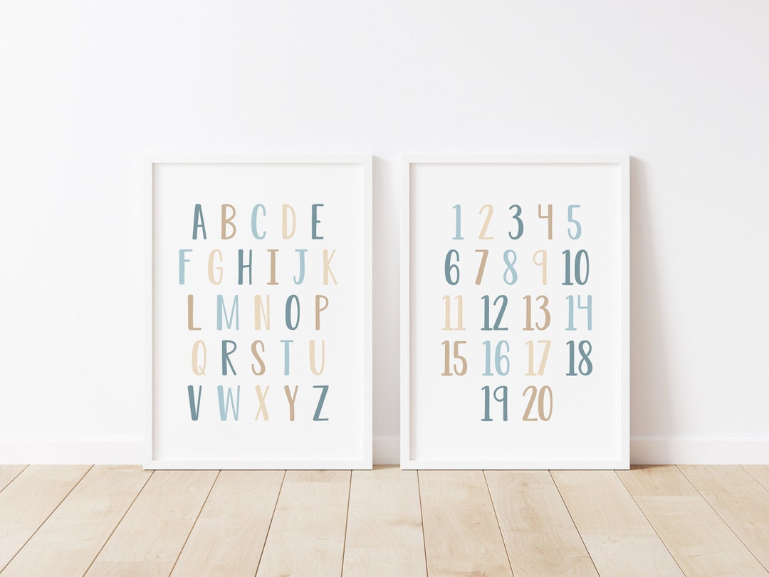 DIGITAL FILES, Alphabet Poster, Alphabet Wall Art, Numbers Poster ...