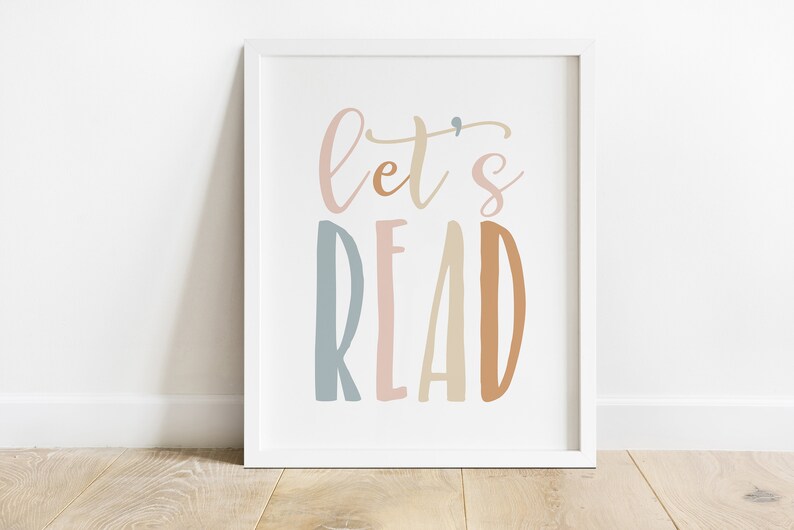 DIGITAL FILE Let's Read Wall Decor Let's Read Print - Etsy