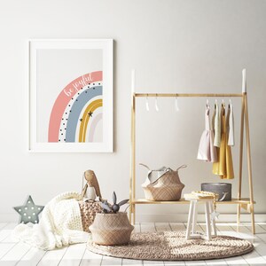 Be Joyful Printable, Rainbow Printable, Rainbow Wall Art, Kids Room ...