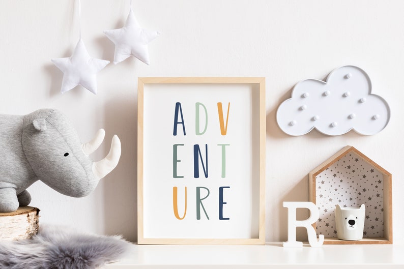 Adventure Nursery Print: Playroom Toddler Wall Art (digital Download ...