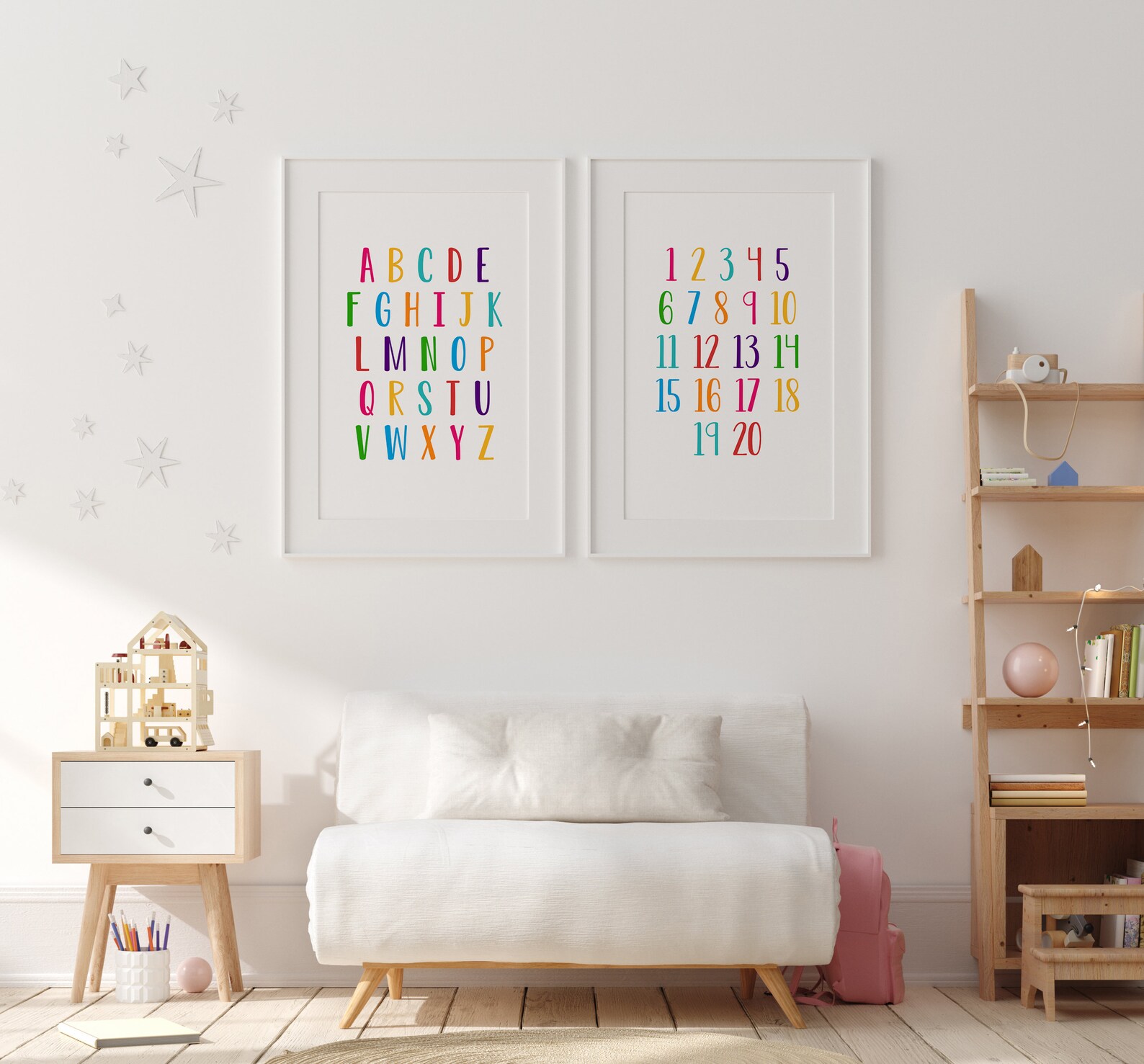 Set of 2 Prints Download Alphabet Print ABC Poster 123 | Etsy