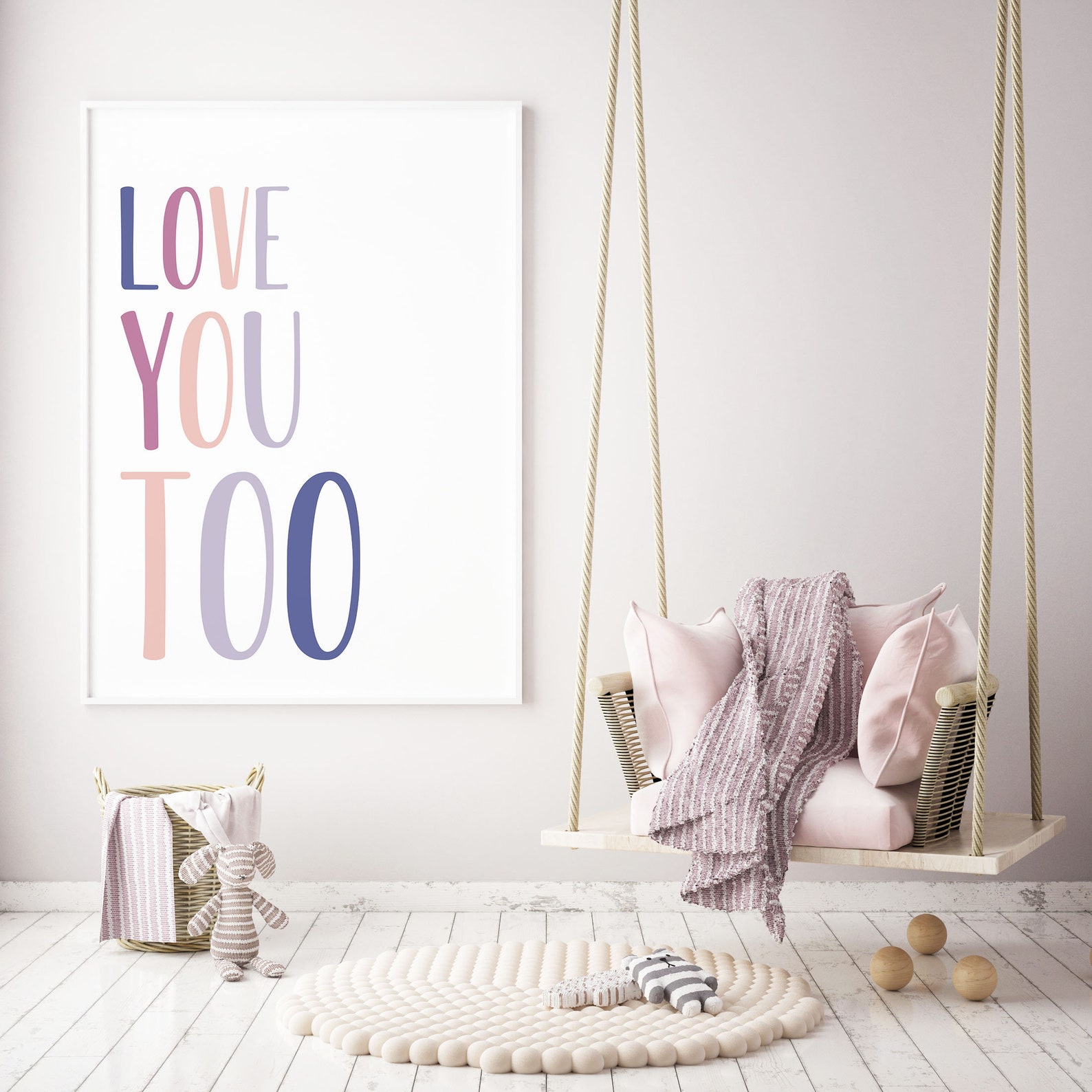 DIGITAL FILE Love You Too Print Love You Wall Art Nursery | Etsy