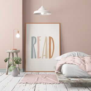 Read Printable, Reading Nook Decor, Kids Wall Art, Playroom Printable ...