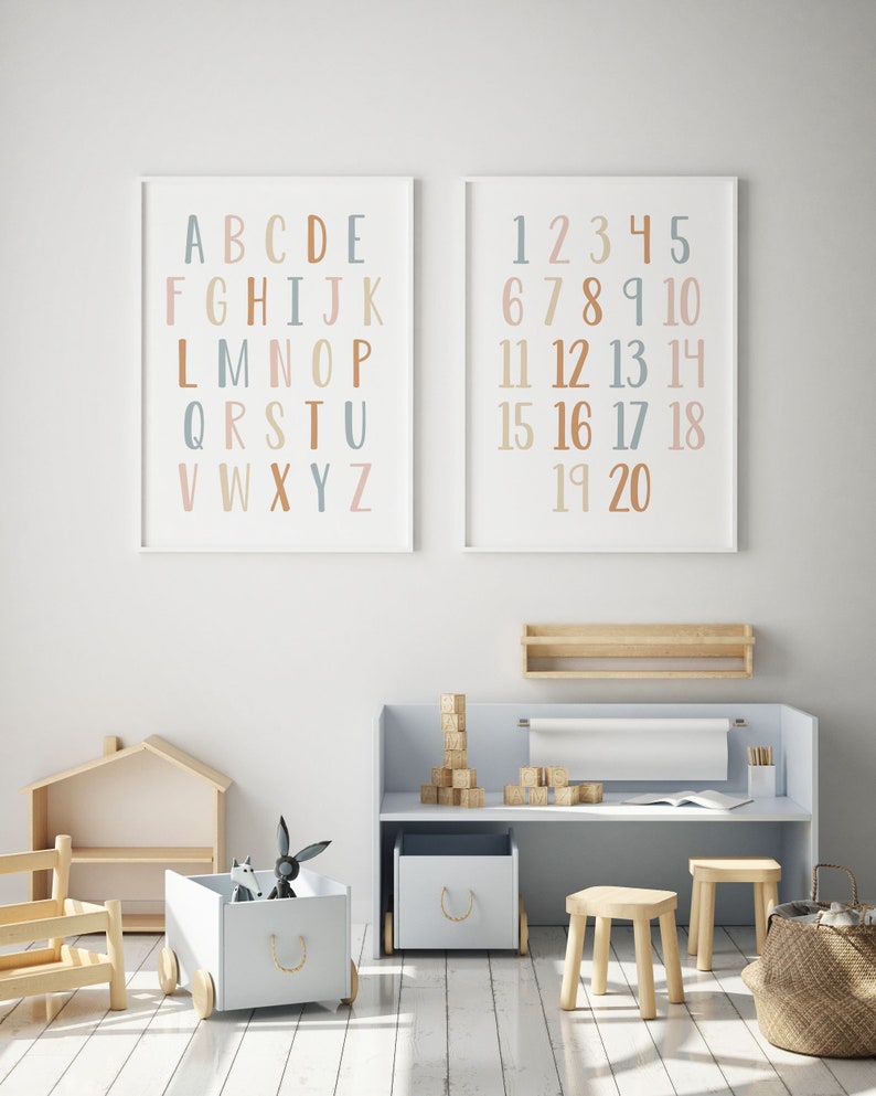 123 Poster Number Poster Number Wall Art Nursery Wall Art - Etsy
