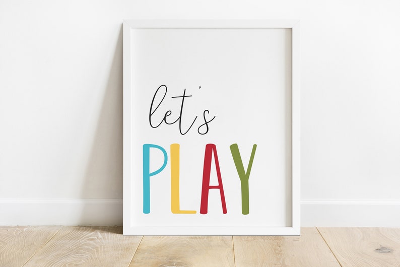 Let's Play Printable Let's Play Sign Playroom Wall - Etsy