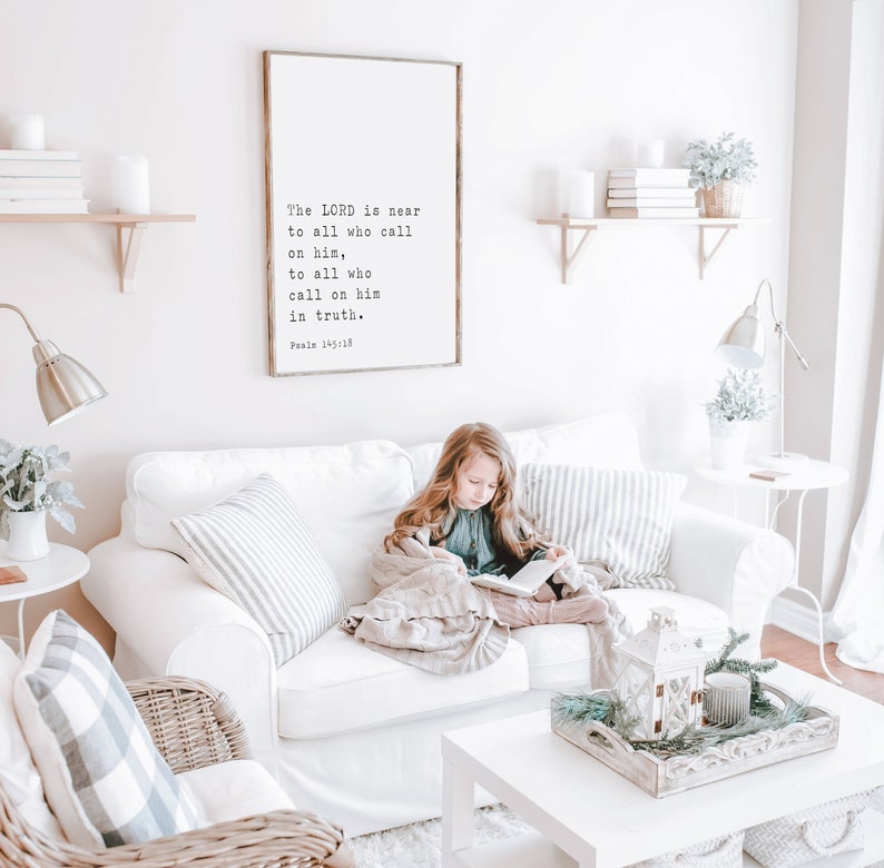 Psalm 145:18 The Lord Is Near Bible Wall Art Scripture Wall | Etsy