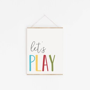 Let's Play Printable, Let's Play Sign, Playroom Wall Art, Playroom ...