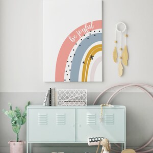 Be Joyful Printable, Rainbow Printable, Rainbow Wall Art, Kids Room ...