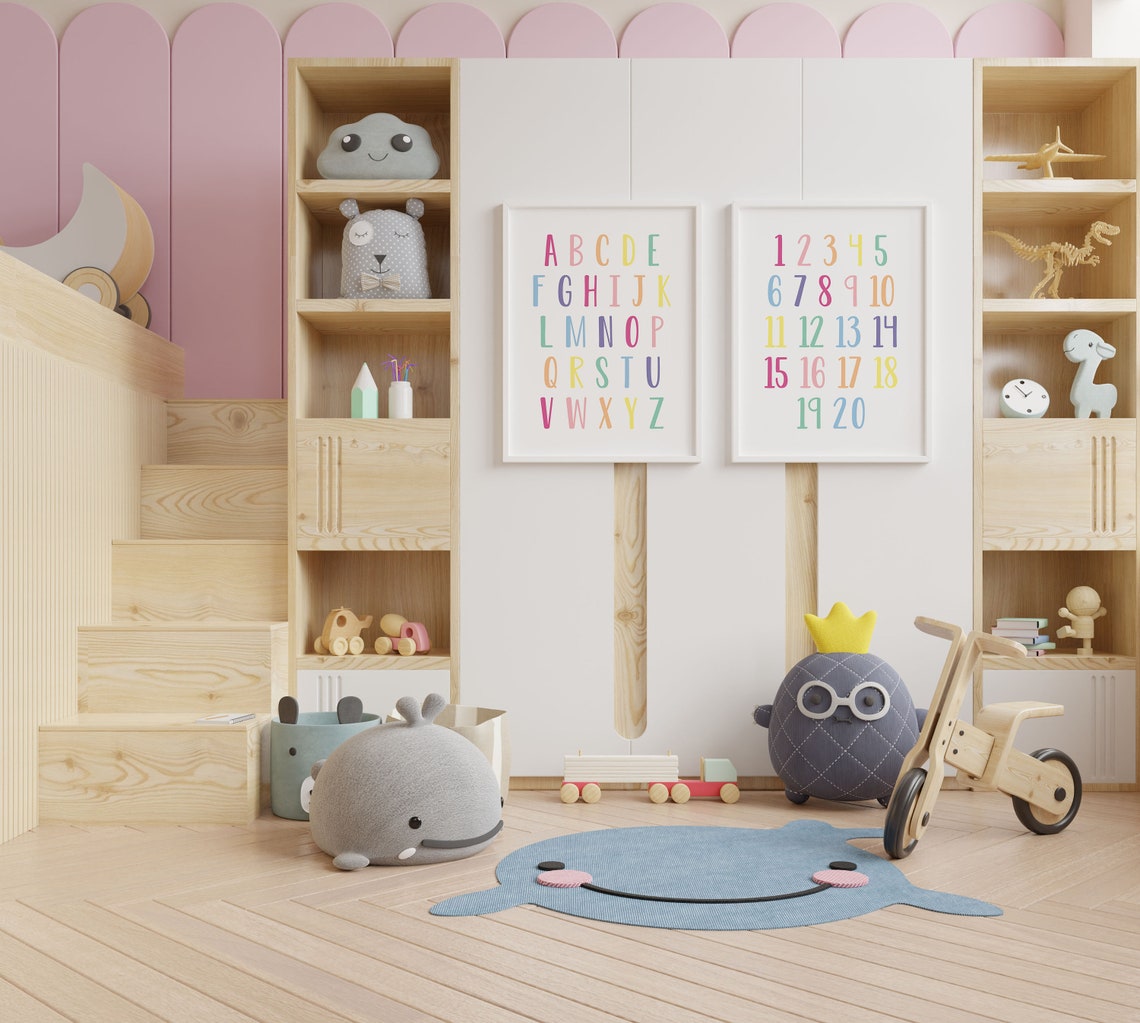 DIGITAL FILES Alphabet Poster Alphabet Wall Art Numbers | Etsy