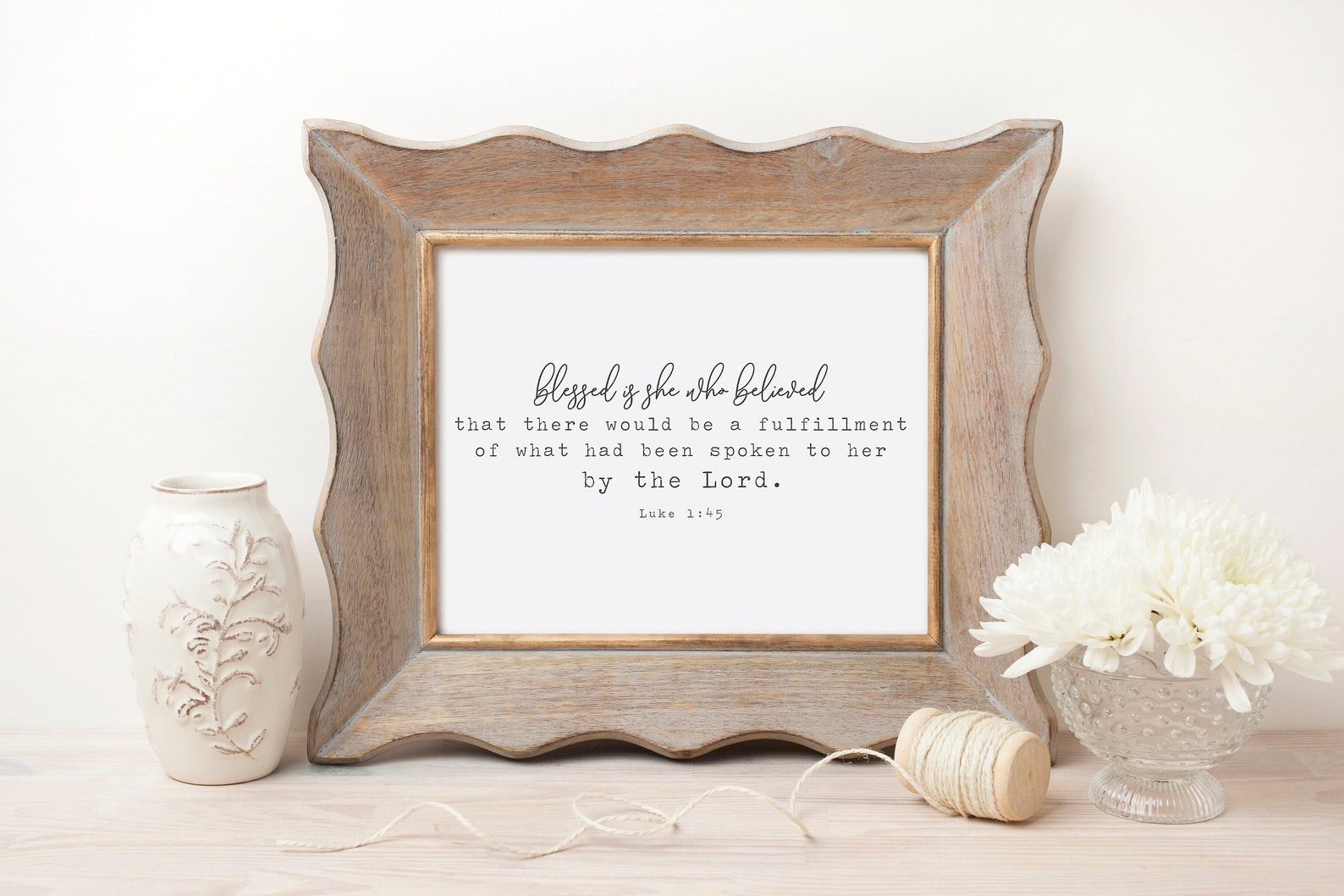 Blessed is She Who Believed Bible Verse Print Christian | Etsy