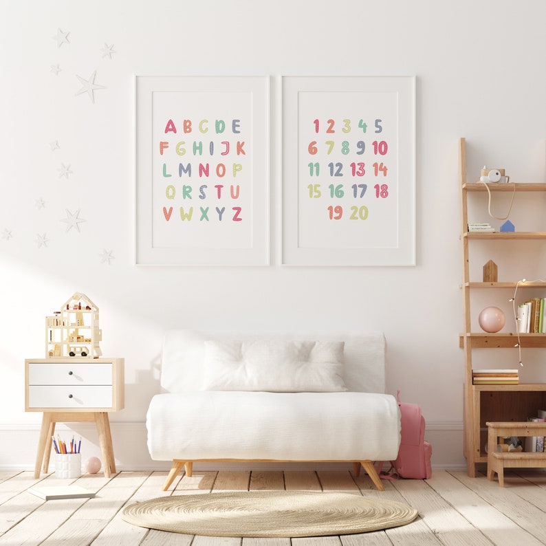 Alphabet Poster ABC Wall Art Alphabet Print Nursery Decor - Etsy