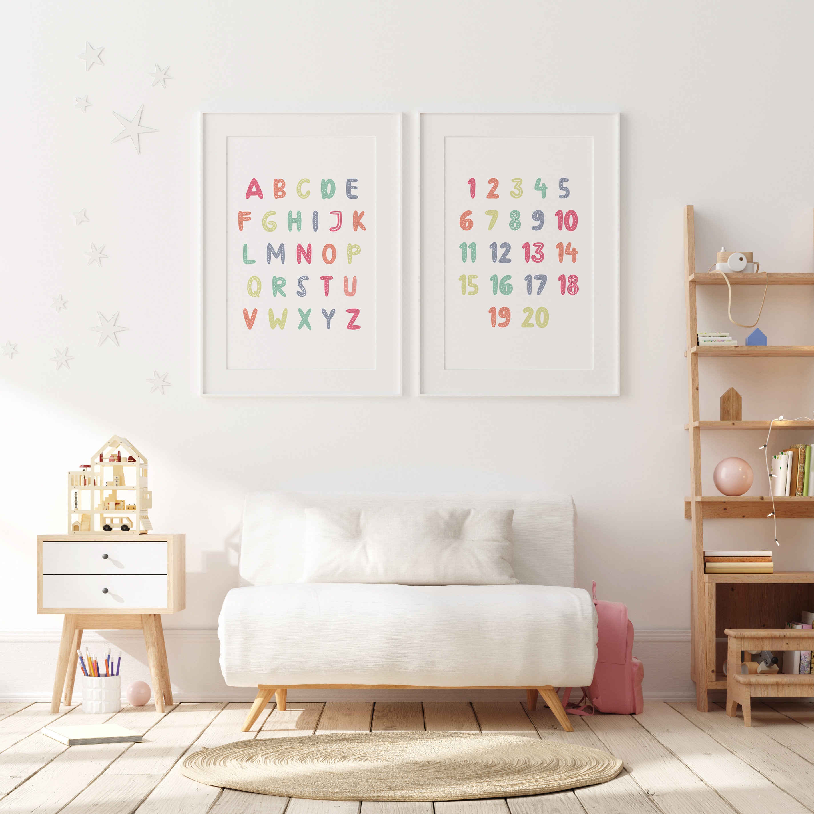 Alphabet Poster ABC Wall Art Alphabet Print Nursery Decor | Etsy