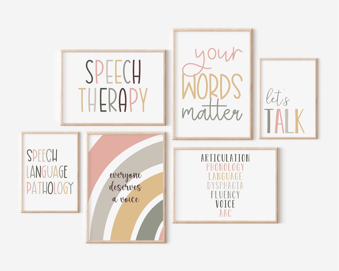 Speech Therapy Room Decor Prints: Playroom Wall Art (digital Download ...
