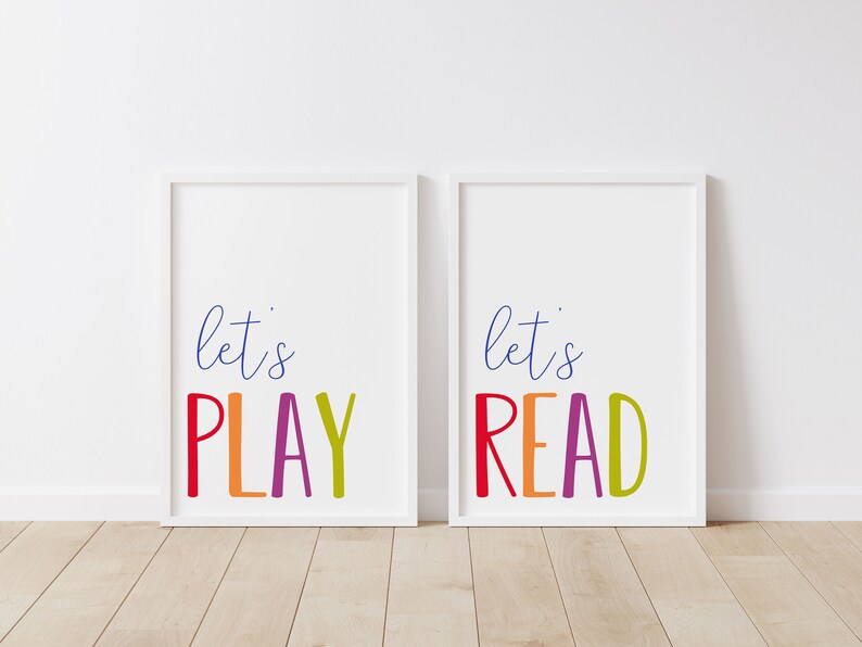 Let's Play Printable Let's Play Sign Playroom Decor | Etsy