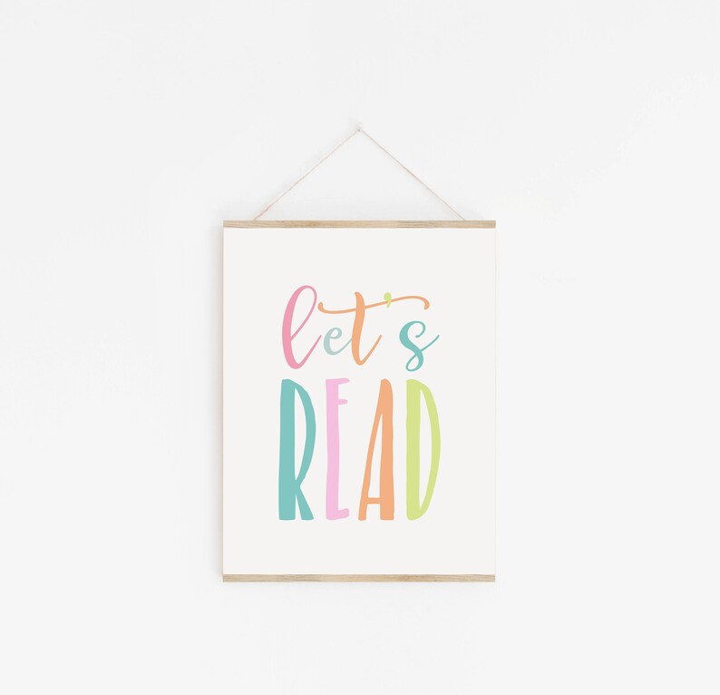 Let's Read Printable Let's Read Sign Reading Nook - Etsy