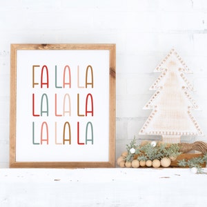 Fa La La La La Printable, Fa La La La La Sign, Christmas Printable ...