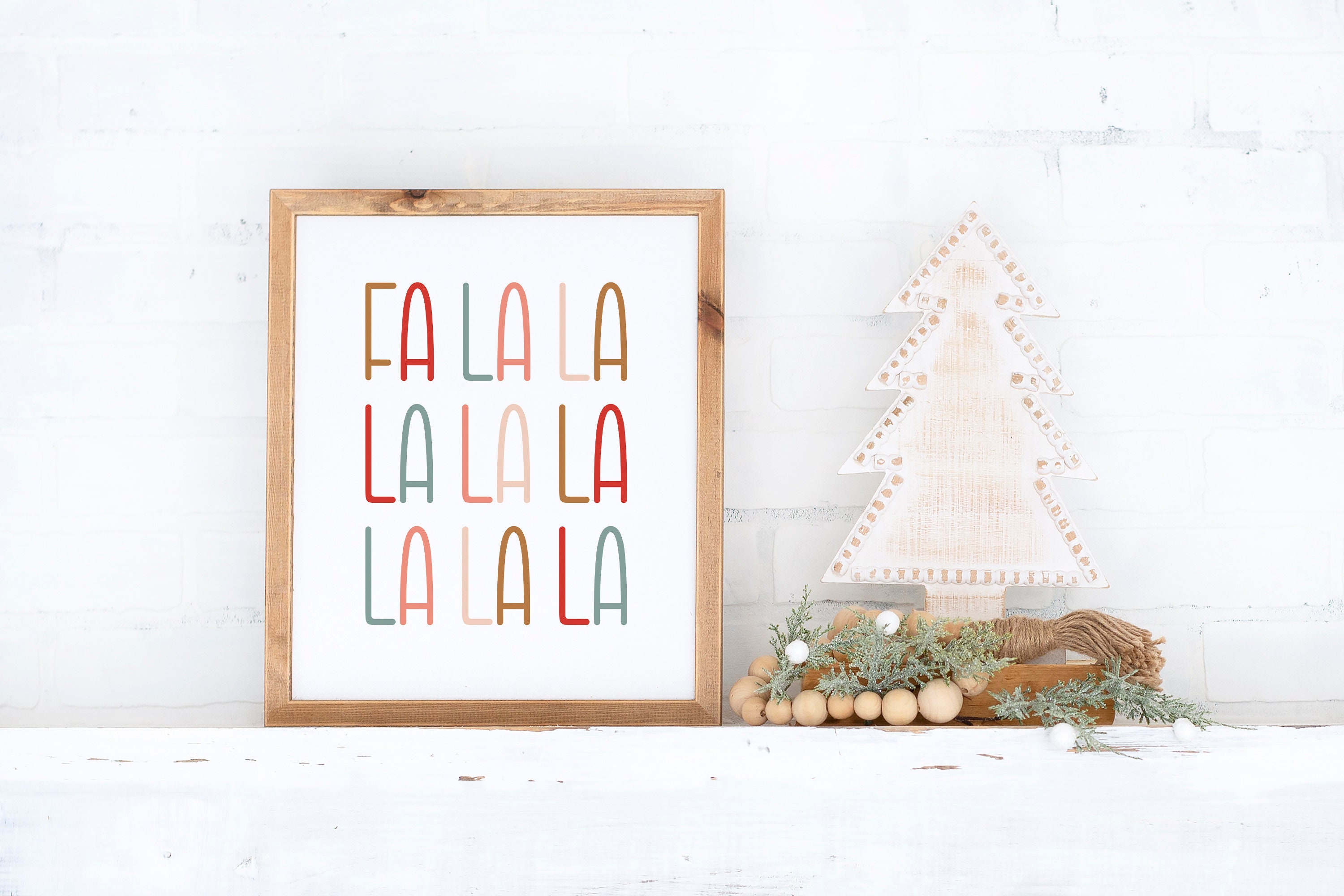 Fa La La La La Printable Fa La La La La Sign Christmas - Etsy