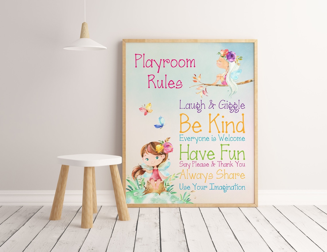 Playroom Rules Printable Playroom Wall Art Playroom Rules | Etsy