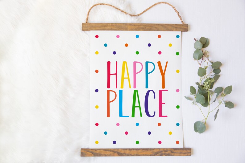 Happy Place Printable Playroom Wall Art Playroom Print | Etsy