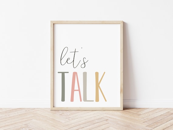 DIGITAL FILE Let's Talk Speech Therapy Poster Speech - Etsy