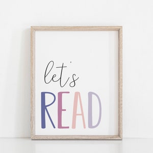 DIGITAL FILE, Let's Read Print, Reading Print for Children, Playroom ...