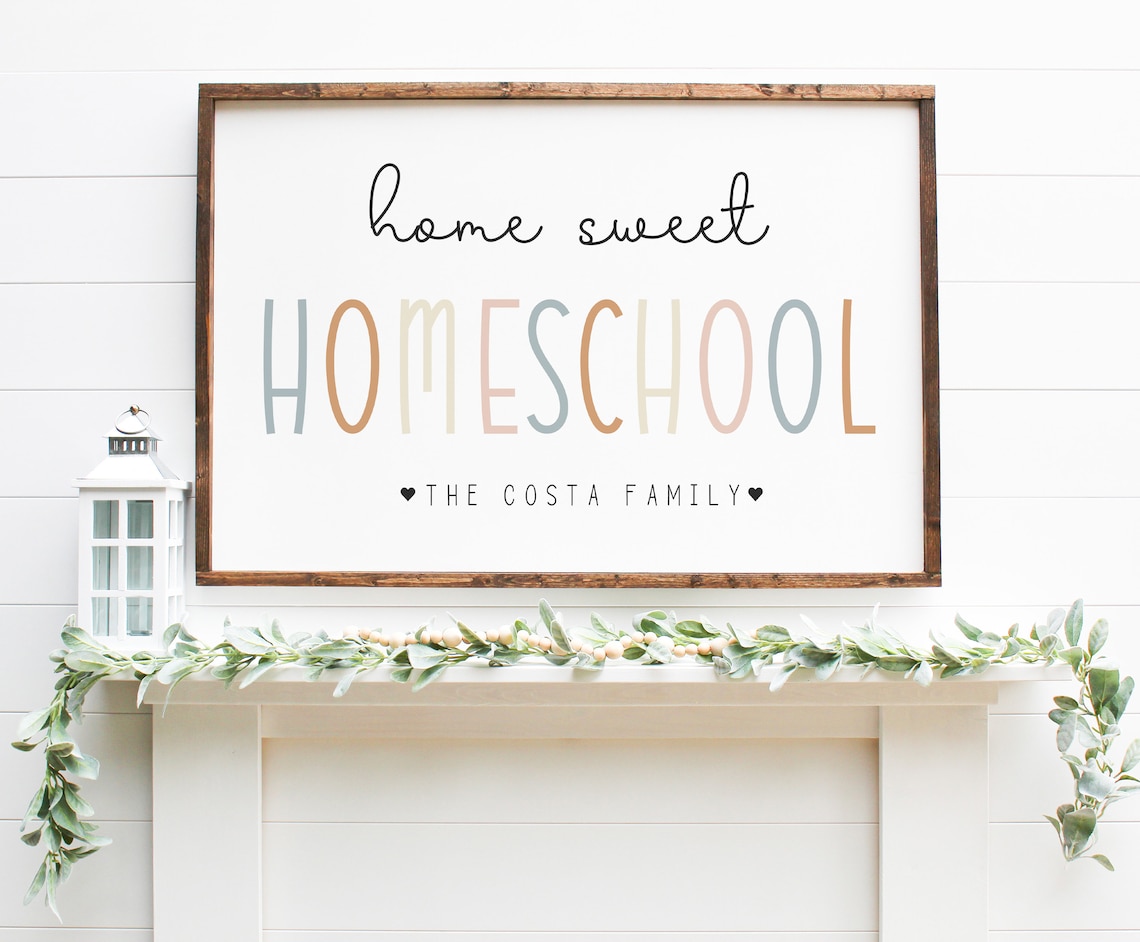 DIGITAL FILE Home Sweet Homeschool Personalized Homeschool - Etsy