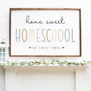 DIGITAL FILE, Home Sweet Homeschool, Personalized Homeschool Sign ...