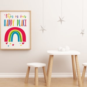 This is Our Happy Place Printable, Rainbow Printable, Playroom ...
