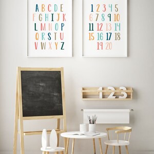 Set of 2 Prints Download, Alphabet Print, ABC Poster, 123 Print, Number ...