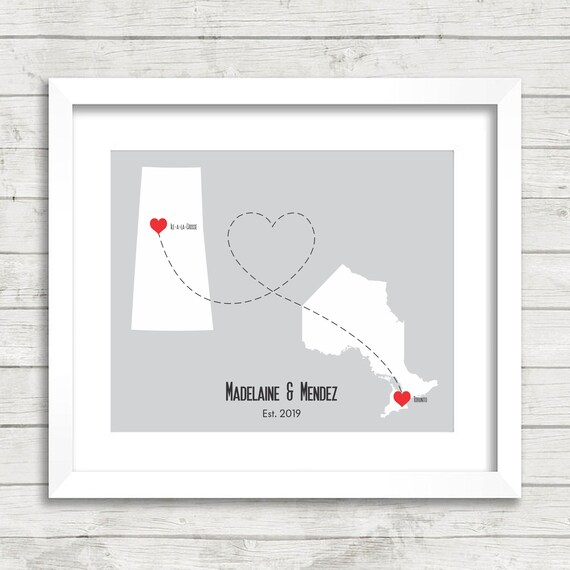 Canadian Provinces Love Map Île-à-la-crosse Saskatchewan | Etsy