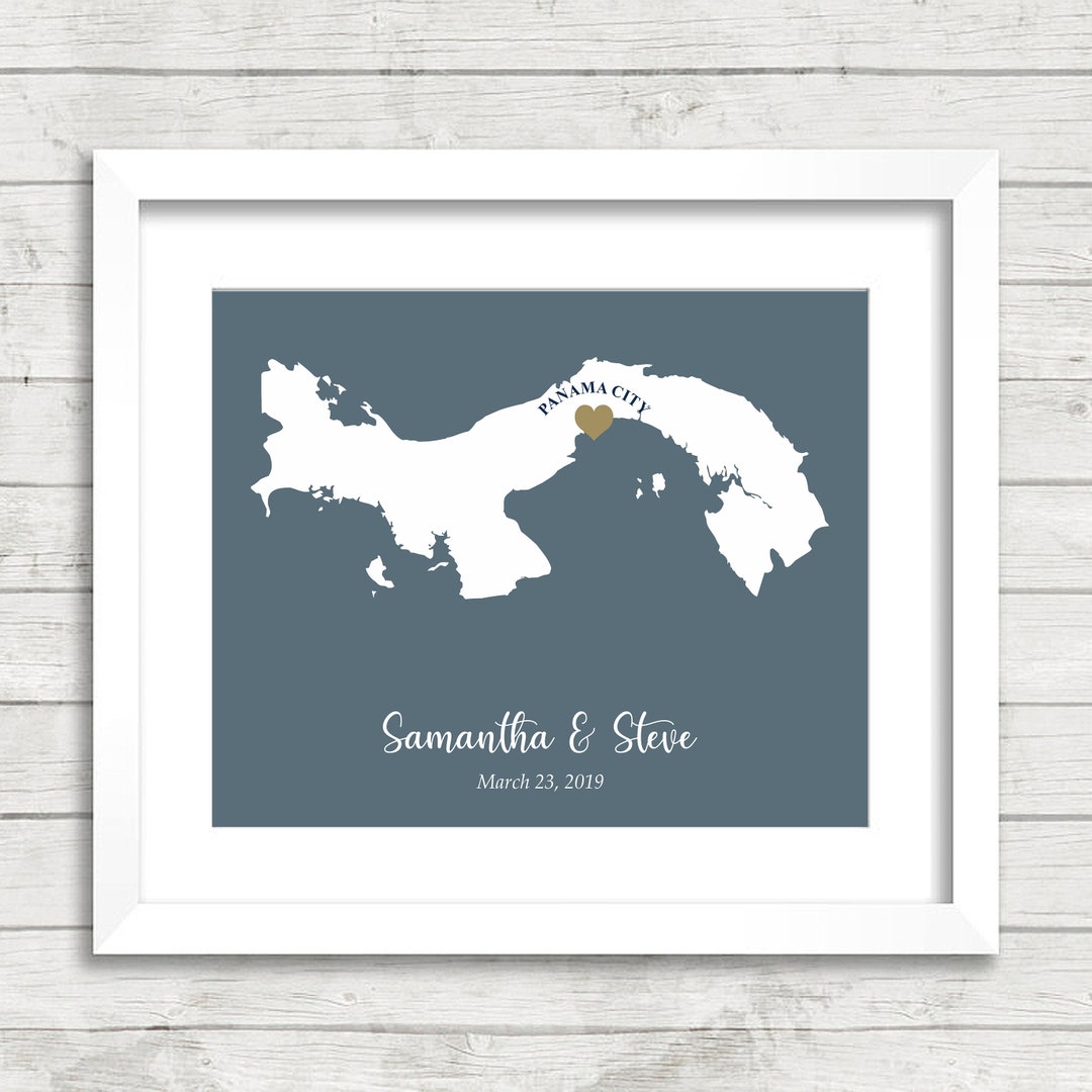 Panama Map Panama City Panama Panama Canal Destination - Etsy