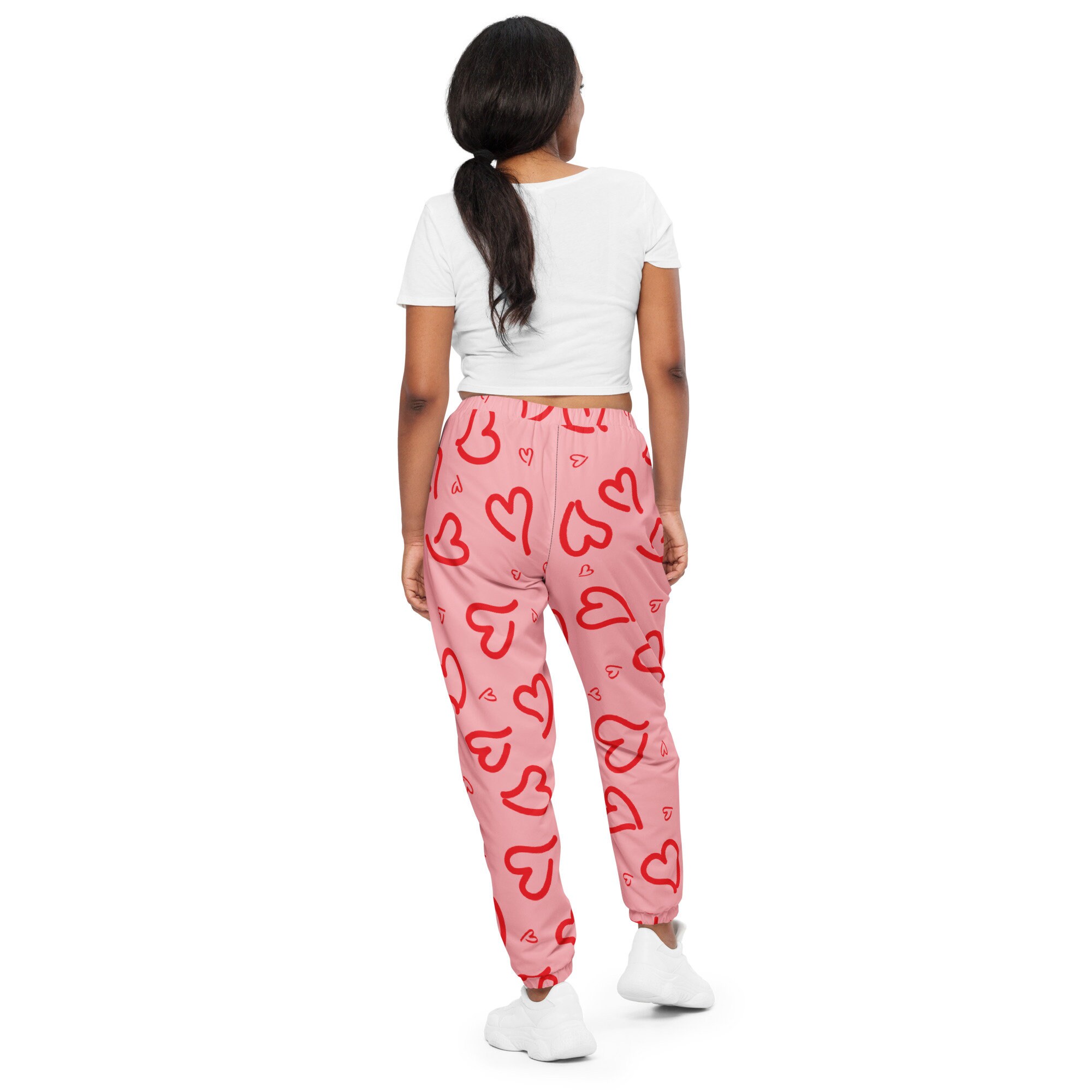 Pink Hearts Unisex Track Pants Cozy Love - Etsy