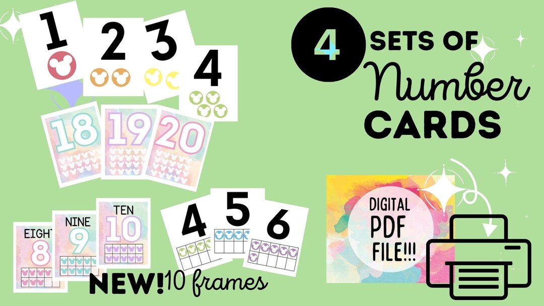 Magical Mickey Classroom Posters - Number Cards - Classroom Decor - 2 ...