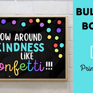Kindness Confetti Classroom Decor - Bulletin Letters - PDF Files - Etsy