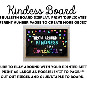 Kindness Confetti Classroom Decor - Bulletin Letters - PDF Files - Etsy