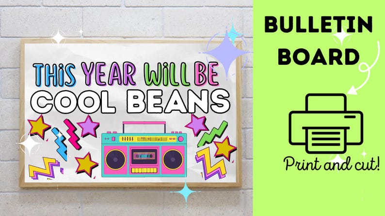 90s Retro Classroom Decor - Bulletin Letters - PDF and PNG Files - Etsy