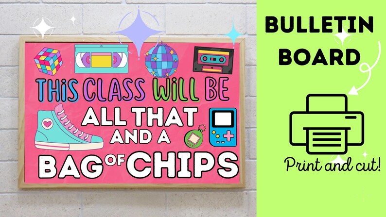 90s Retro Classroom Decor - Bulletin Letters - PDF and PNG Files - Etsy