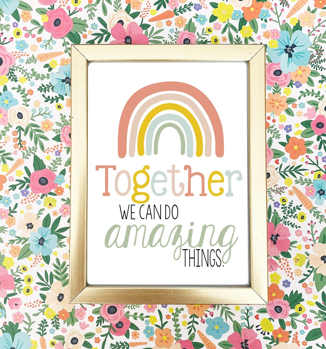 Child Poster Wall Art -classroom Together Amazing - Rainbow - Inspiring ...