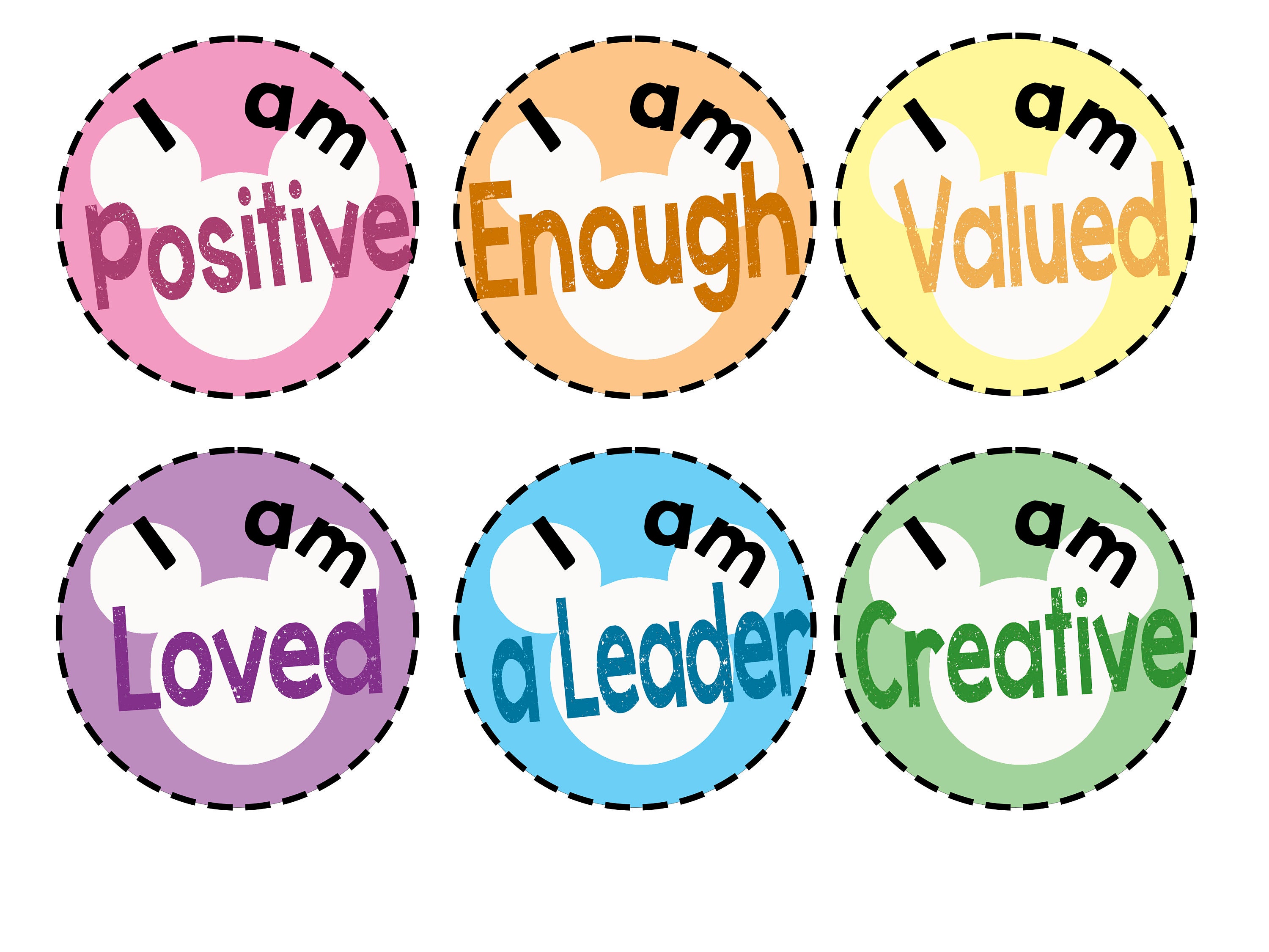 Magical Mickey Hat Affirmation Station Circles - Classroom Decor ...