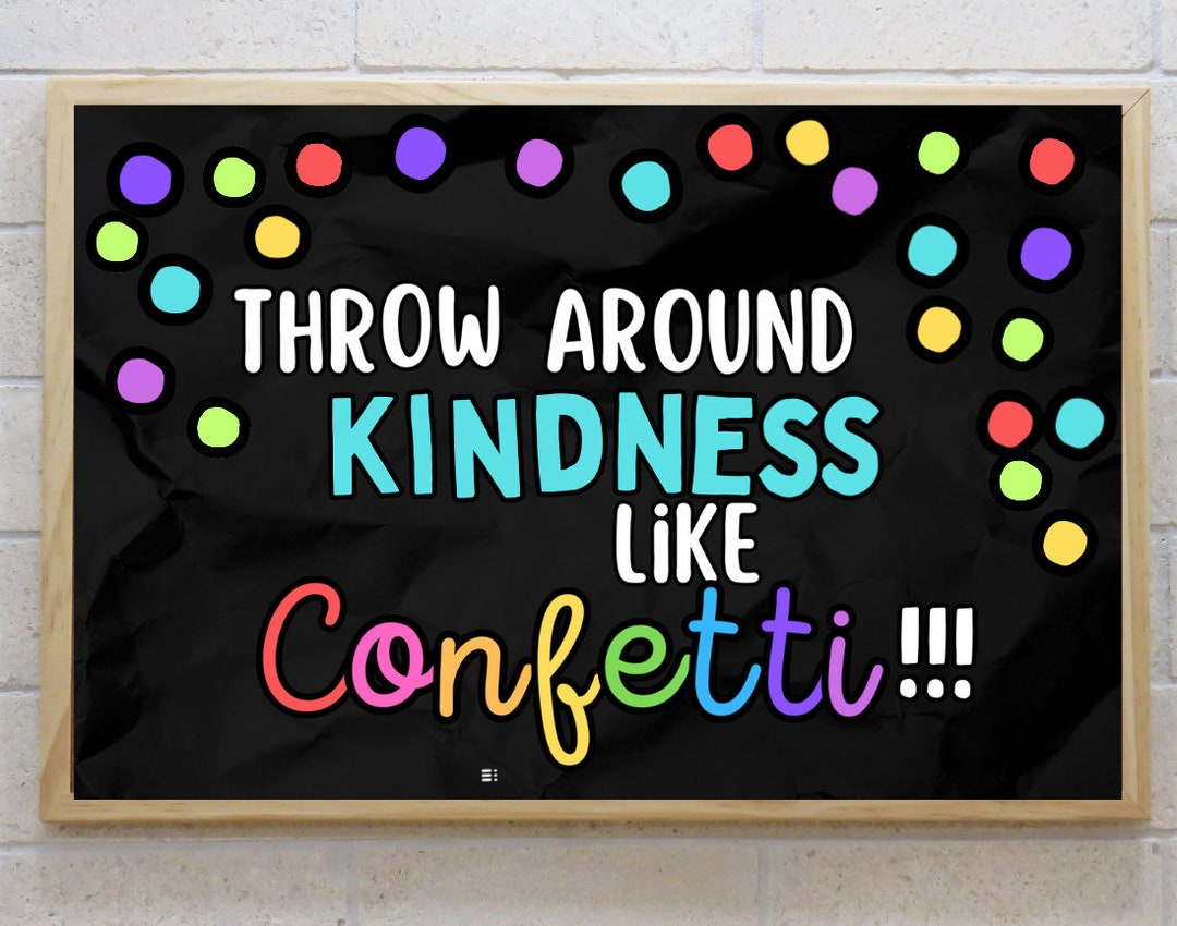 Kindness Confetti Classroom Decor - Bulletin Letters - PDF Files - Etsy
